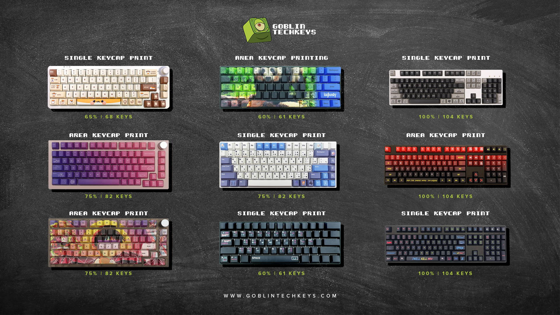 100% Custom Keyboard ( ANSI | 108 Keys ) – Goblintechkeys